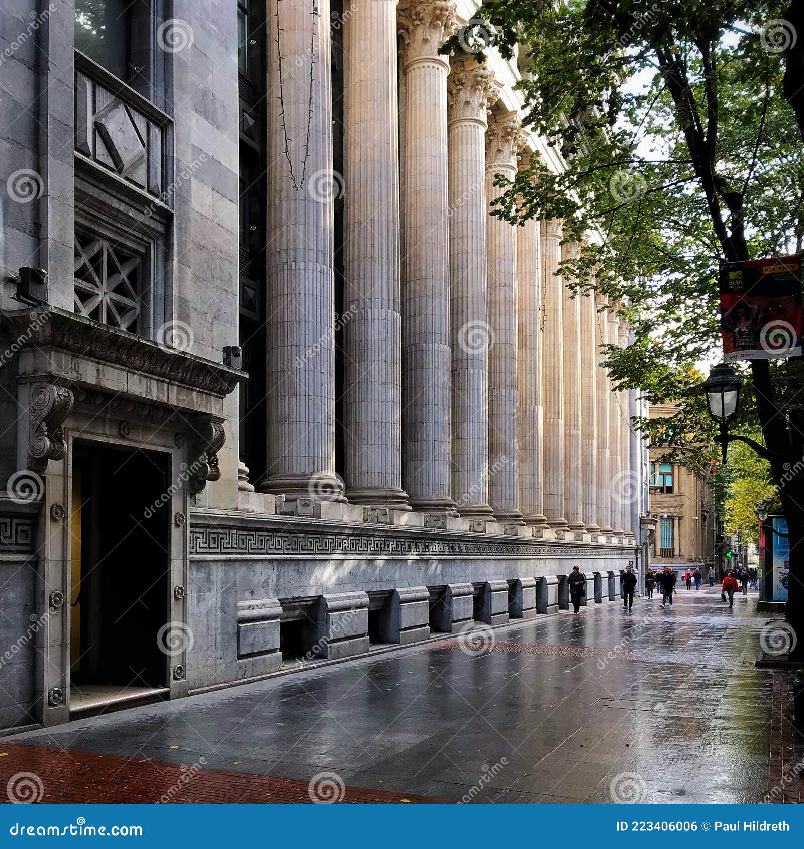 Building with Huge Columns in Bilbao Stock Photo - Image of building ...