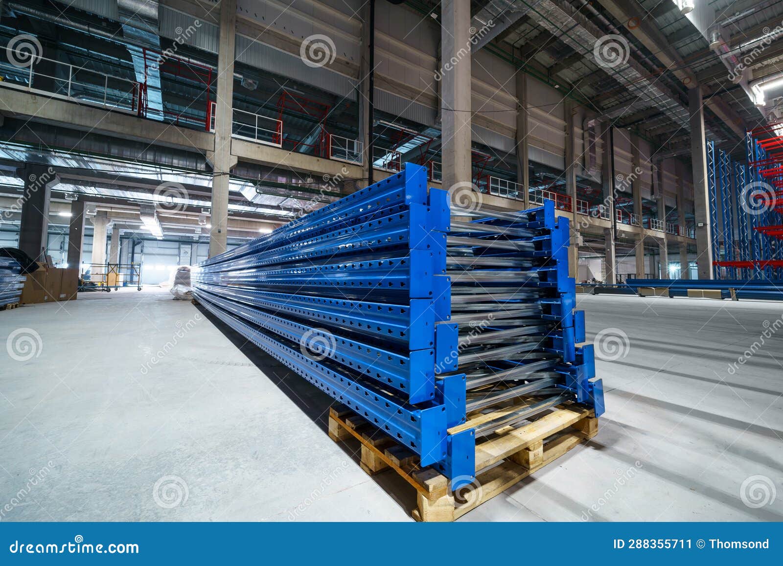 Building a Huge Warehouse with High Racking Stock Image - Image of ...