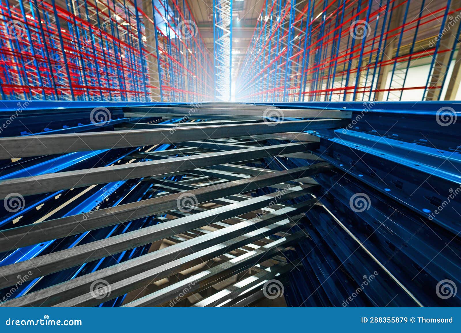 Building a Huge Warehouse with High Racking Stock Image - Image of ...