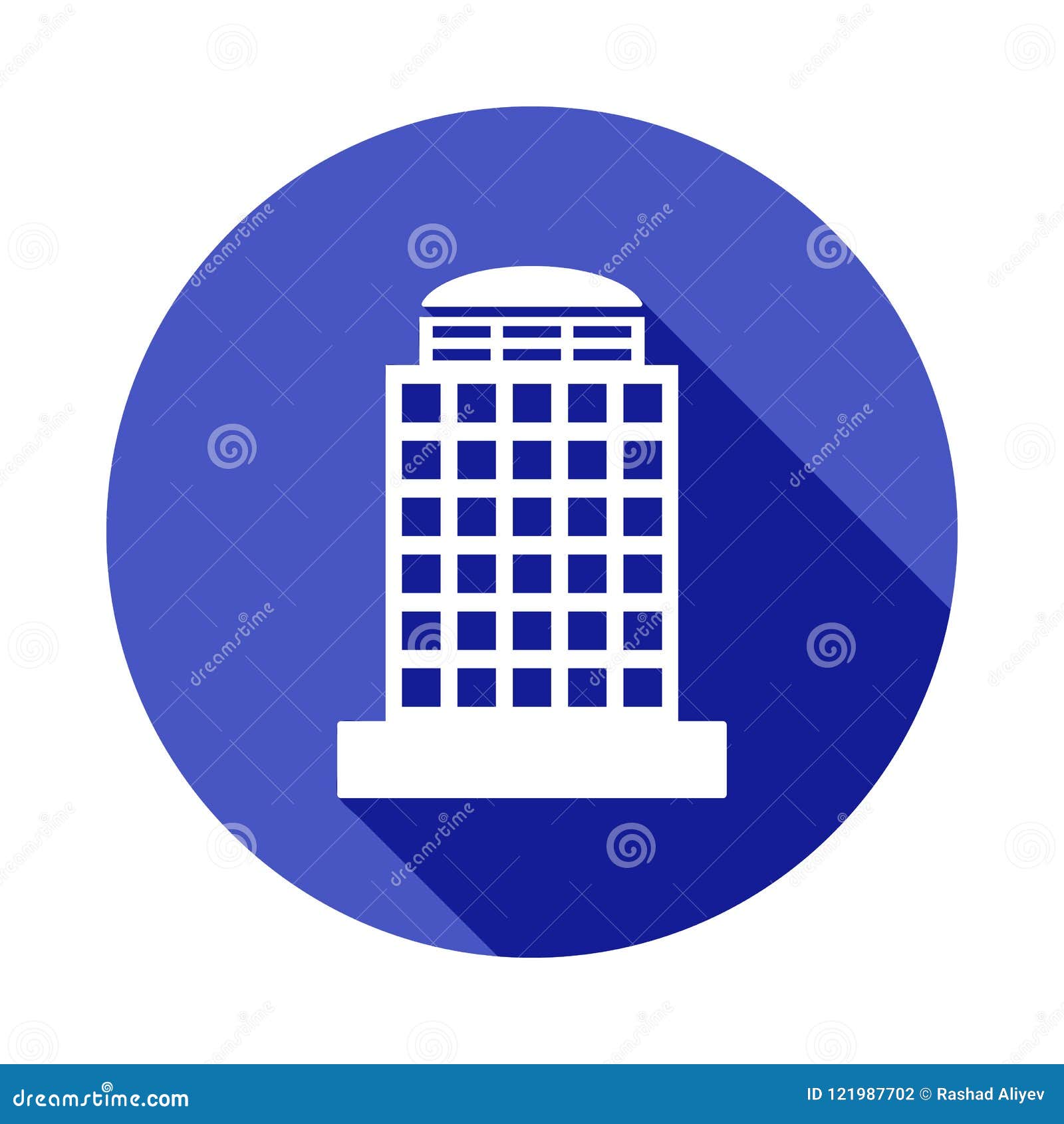 Building Icon in Flat Long Shadow Style Stock Illustration ...