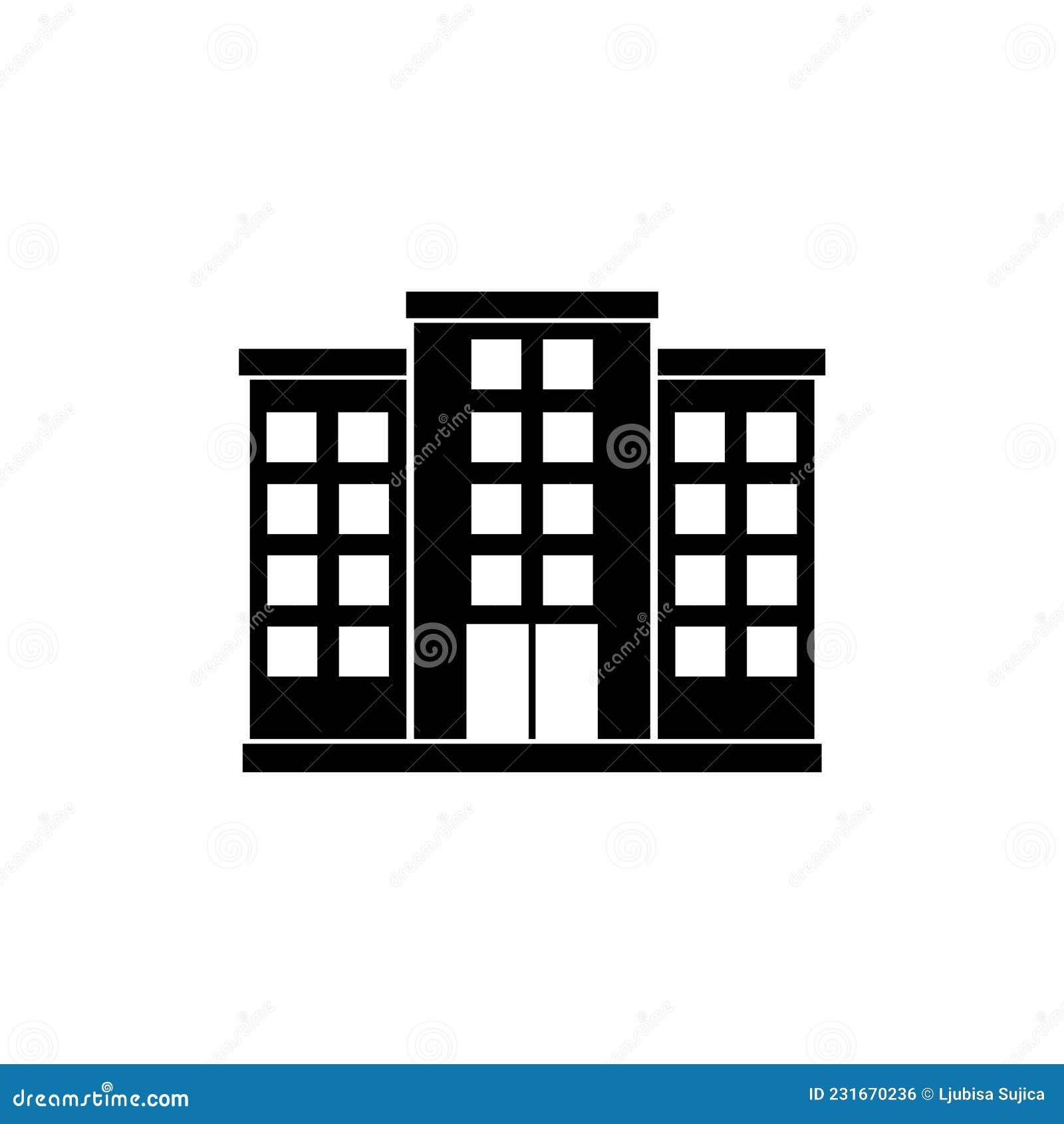 Building Icon Isolated on White Background Stock Vector - Illustration ...