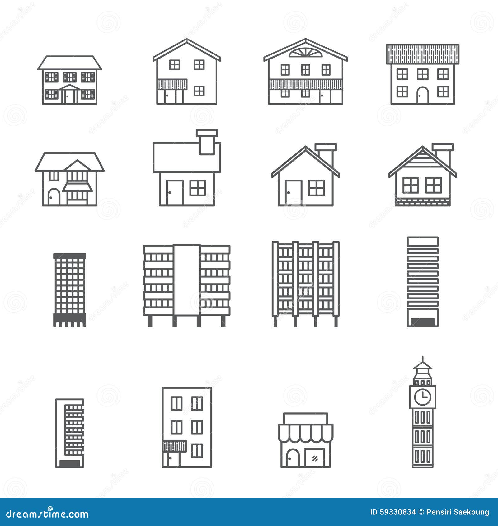 Building icon.line vector stock vector. Illustration of midtown - 59330834