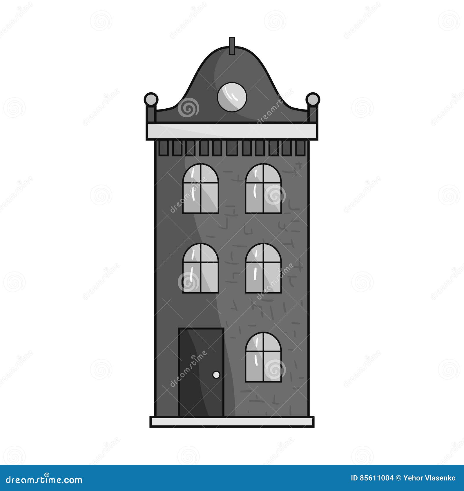 Building Icon in Monochrome Style Isolated on White Background ...