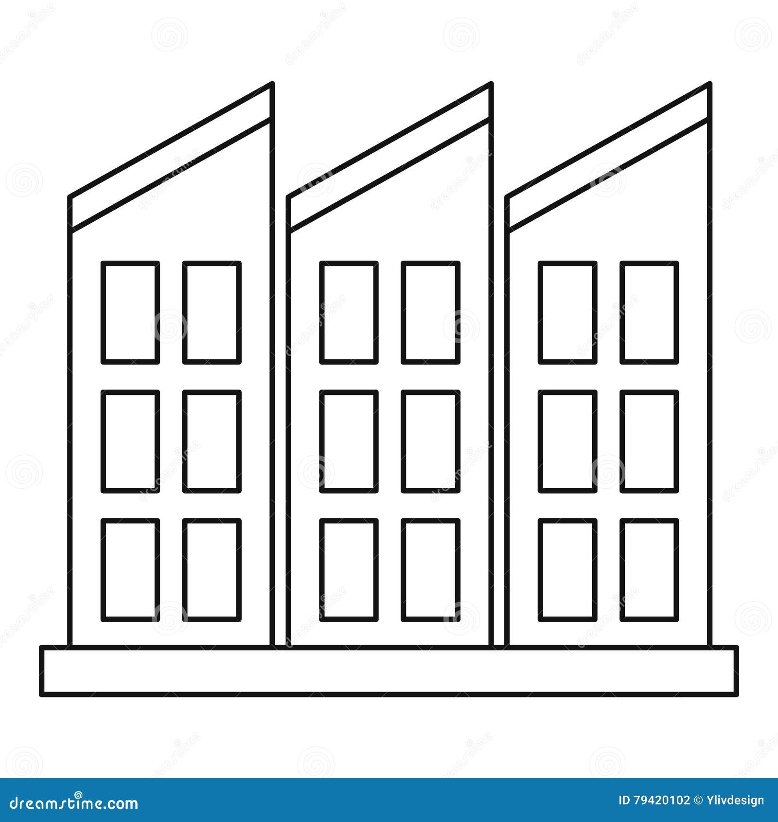 Building Icon, Outline Style Stock Vector - Illustration of consumption ...