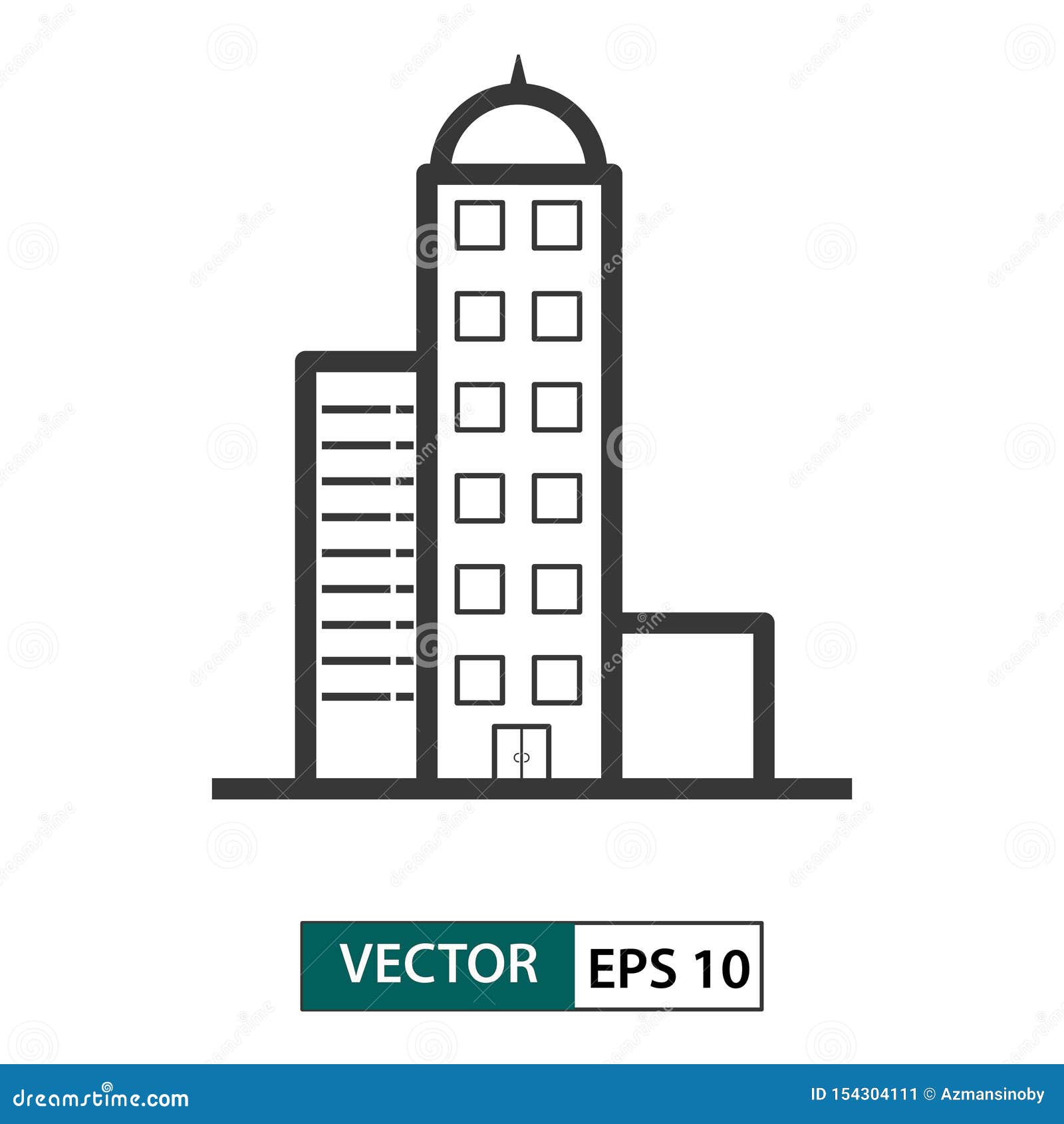 Building Icon. Outline Style. Vector Illustration EPS 10 Stock ...