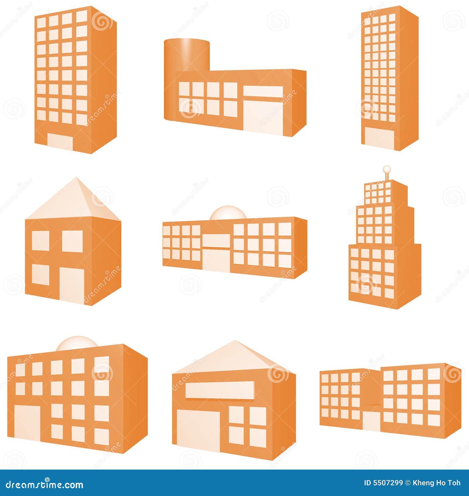 Building Icon Set stock illustration. Illustration of condos - 5507299