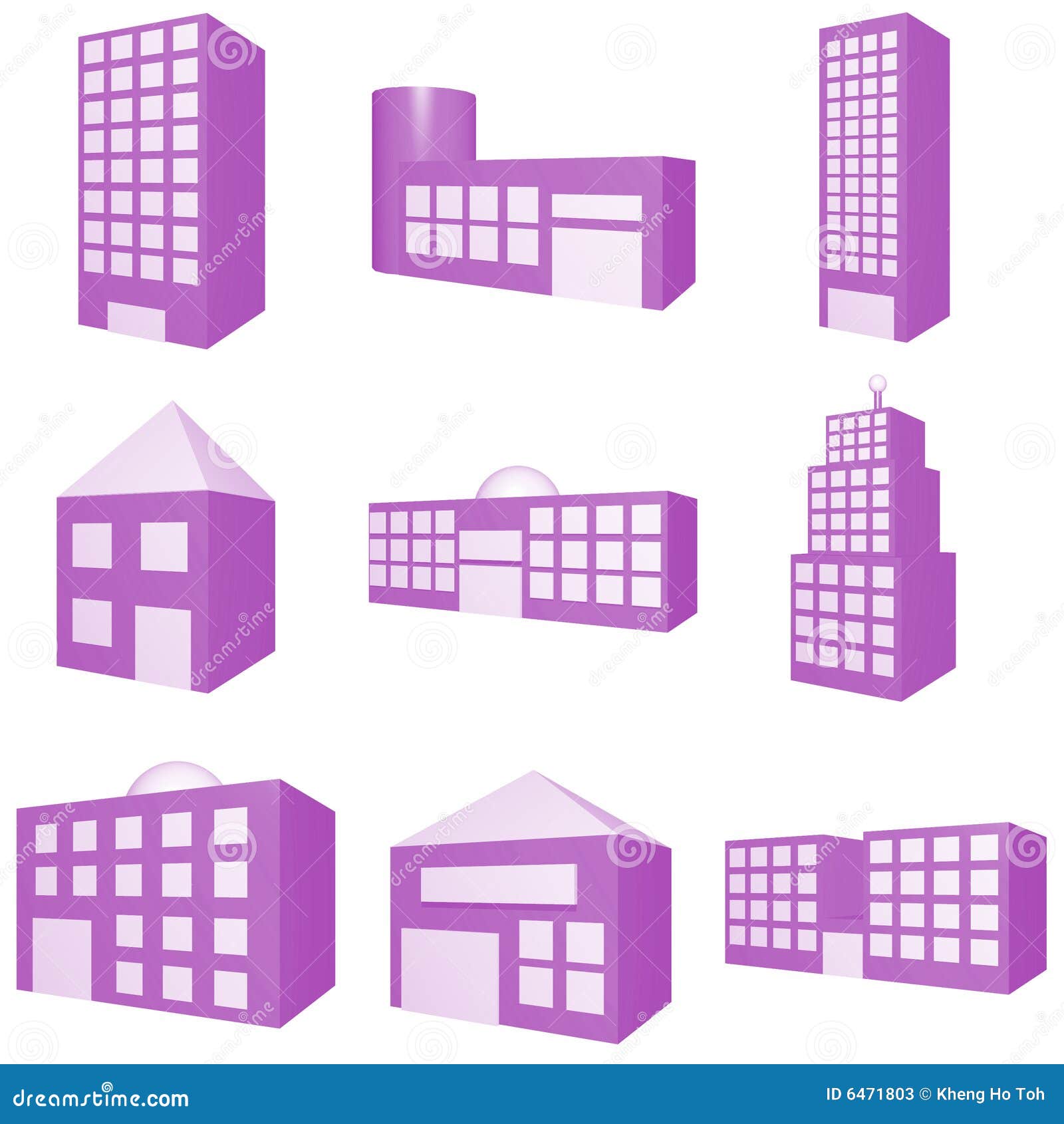Building Icon Set stock illustration. Illustration of collection - 6471803