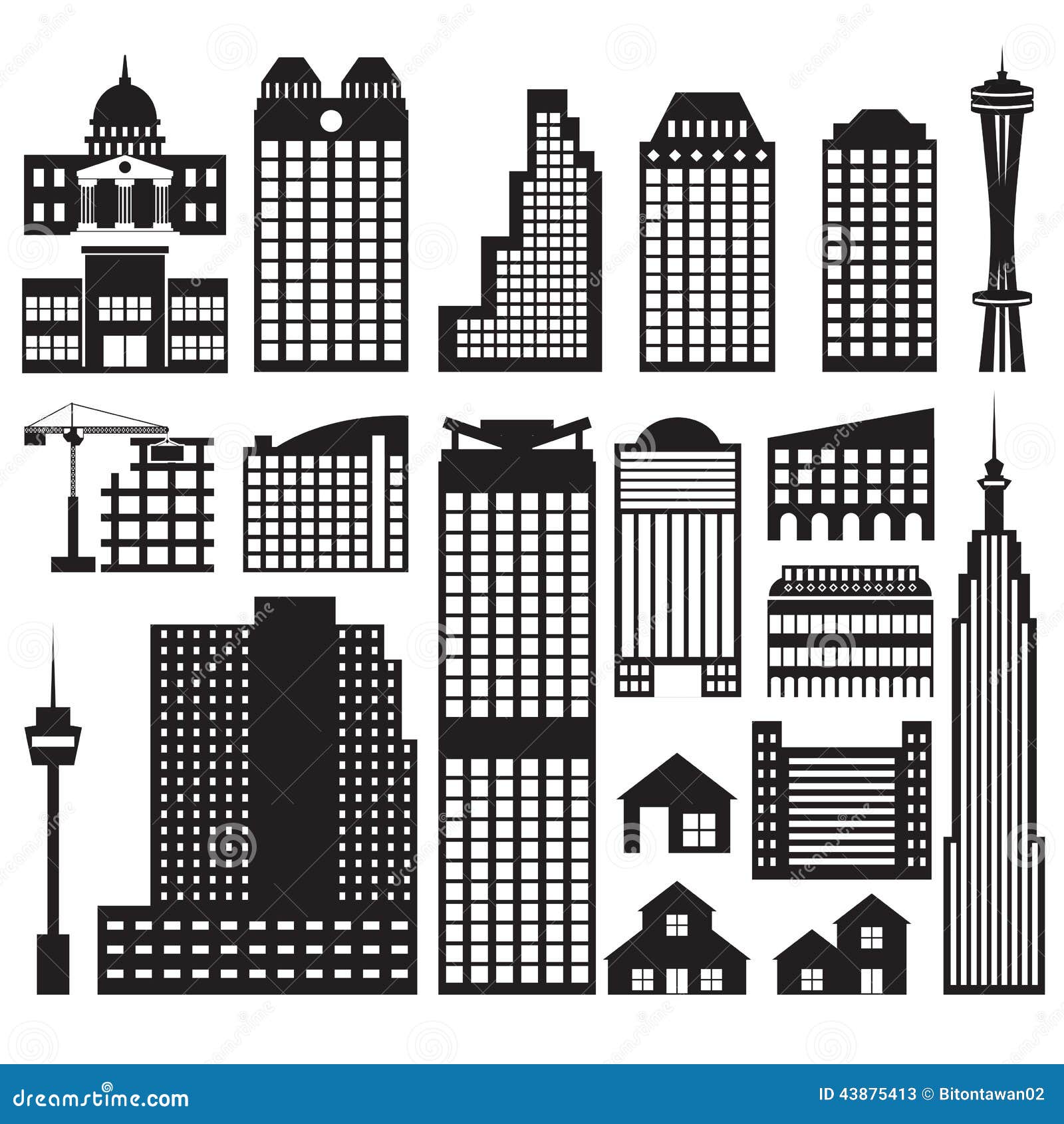Building icon stock vector. Illustration of skyscraper - 43875413
