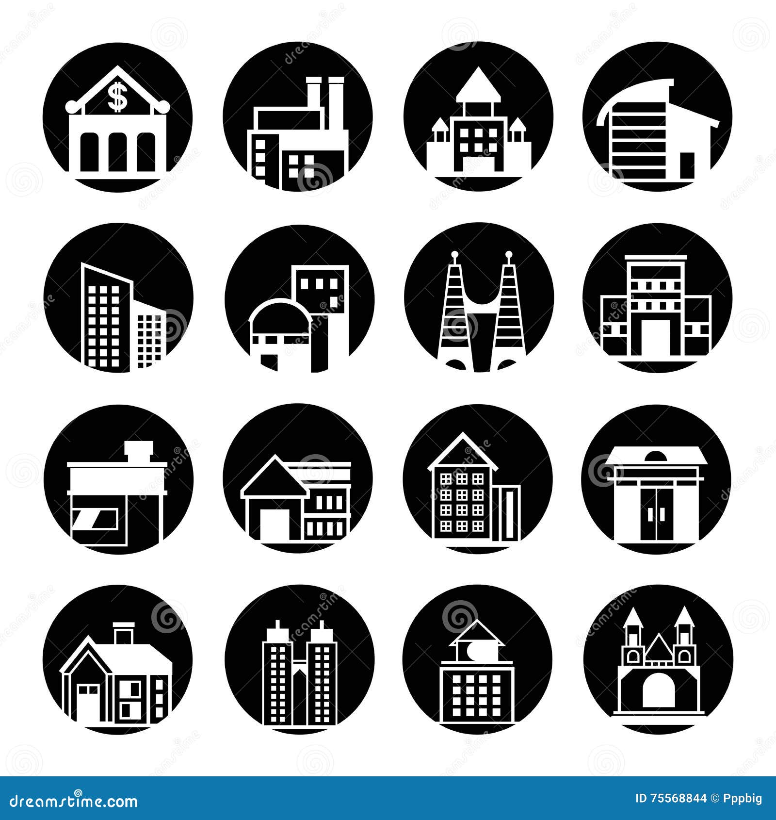 Building icons stock illustration. Illustration of city - 75568844