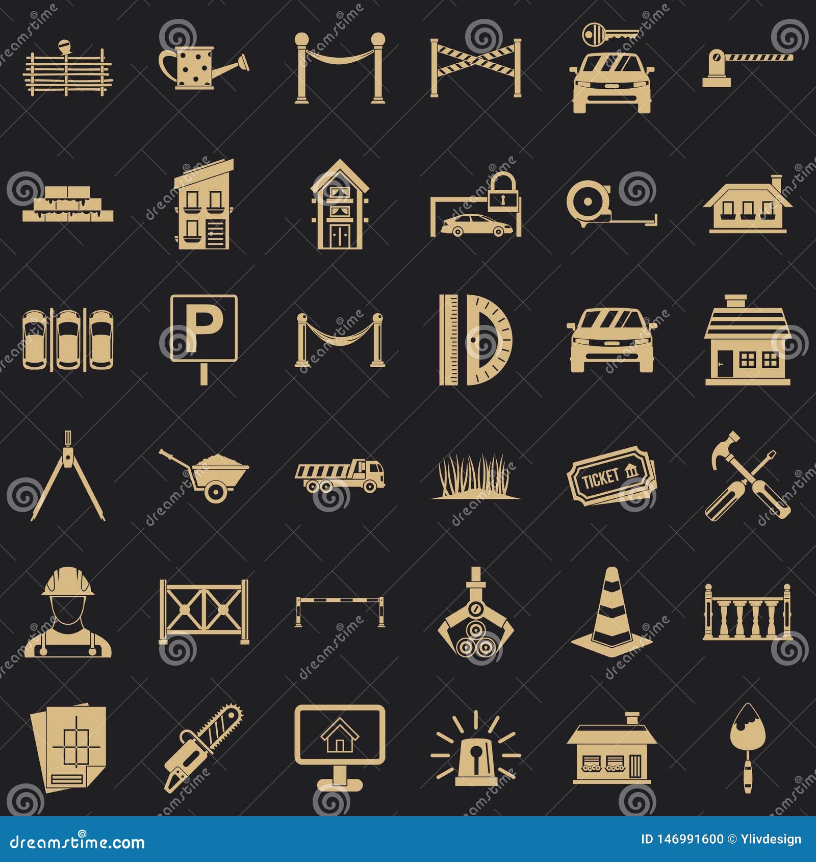 Building Icons Set, Simle Style Stock Vector - Illustration of house ...