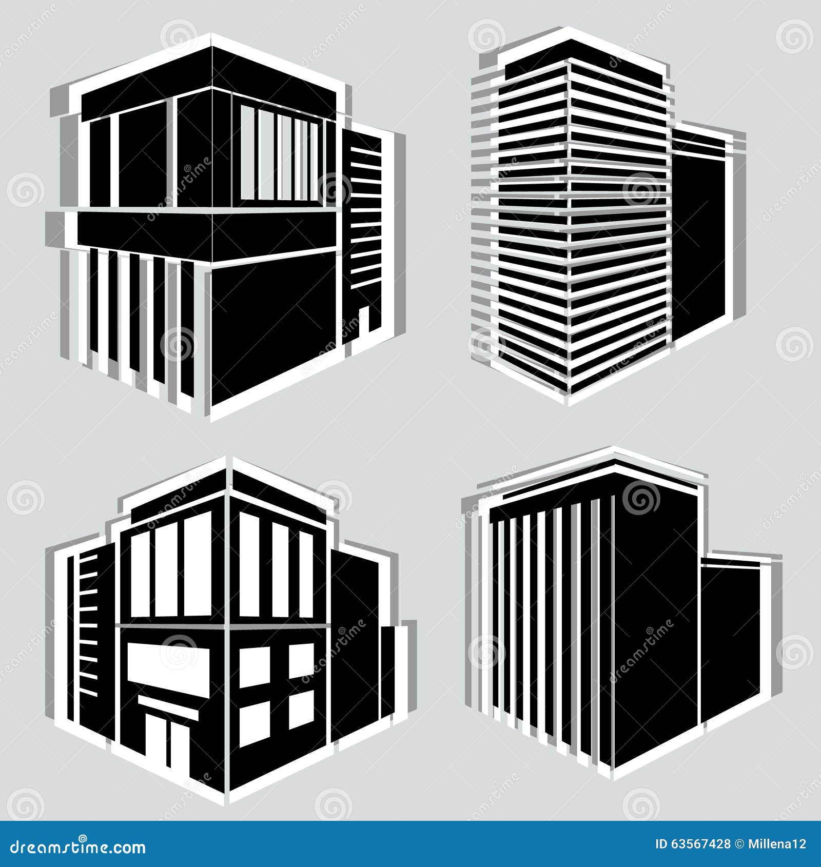 Building Icons Set. Vector Illustration. Simplus Stock Vector ...