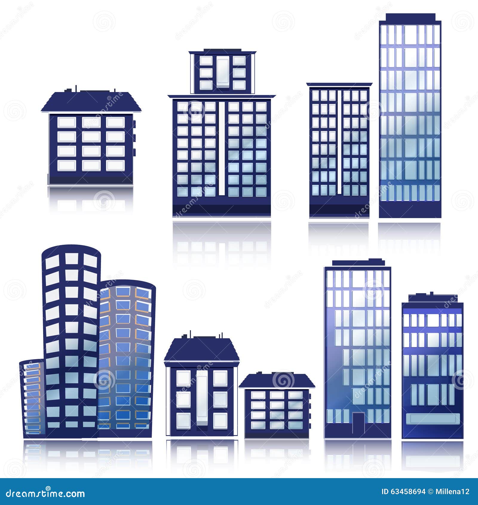 Building Icons Illustration Set | CartoonDealer.com #85289812
