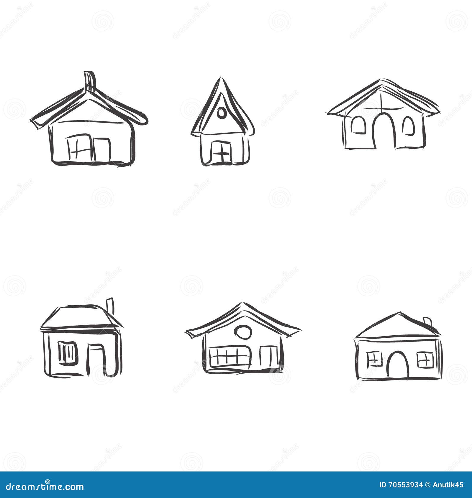 Building Icons, Sketch, Vector Illustration Stock Vector - Illustration ...