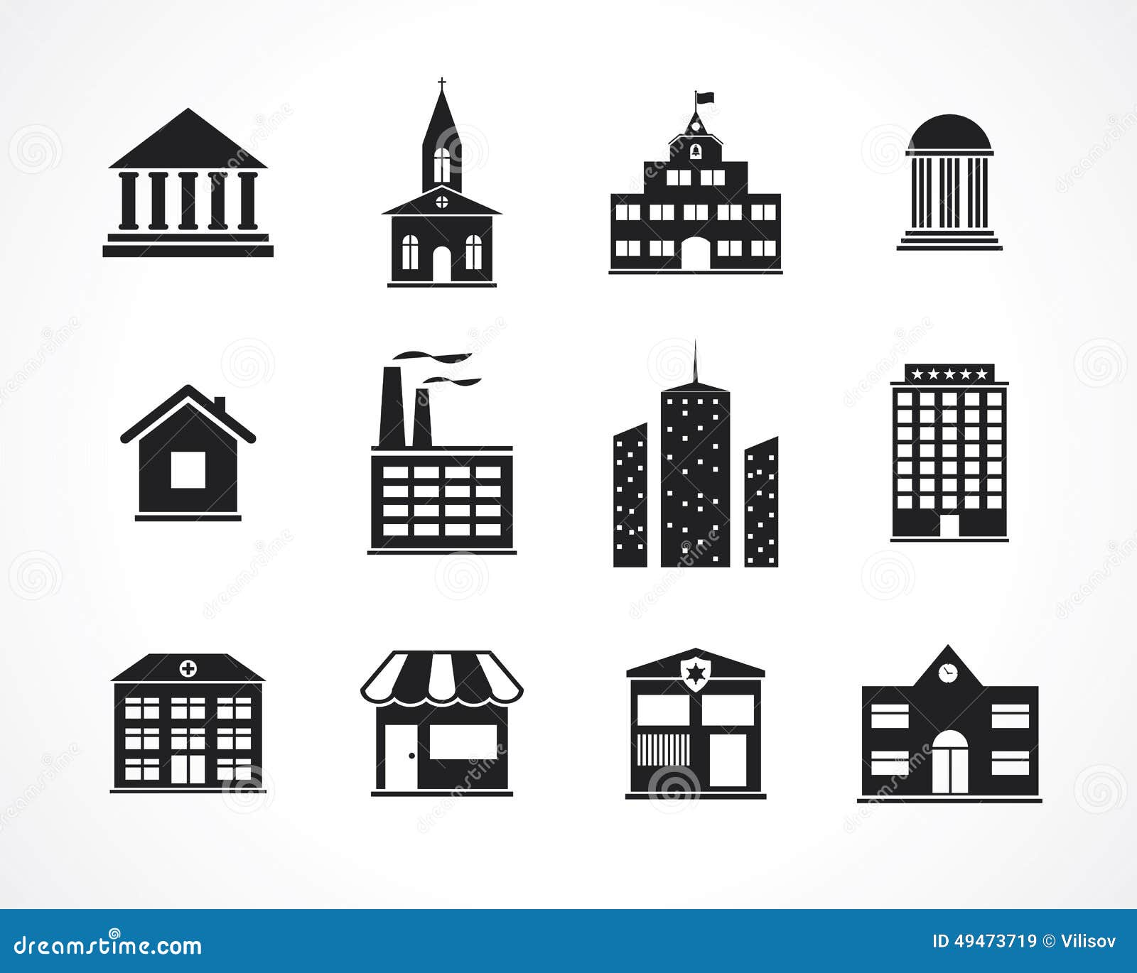 Building icons stock vector. Illustration of modern, icons - 49473719