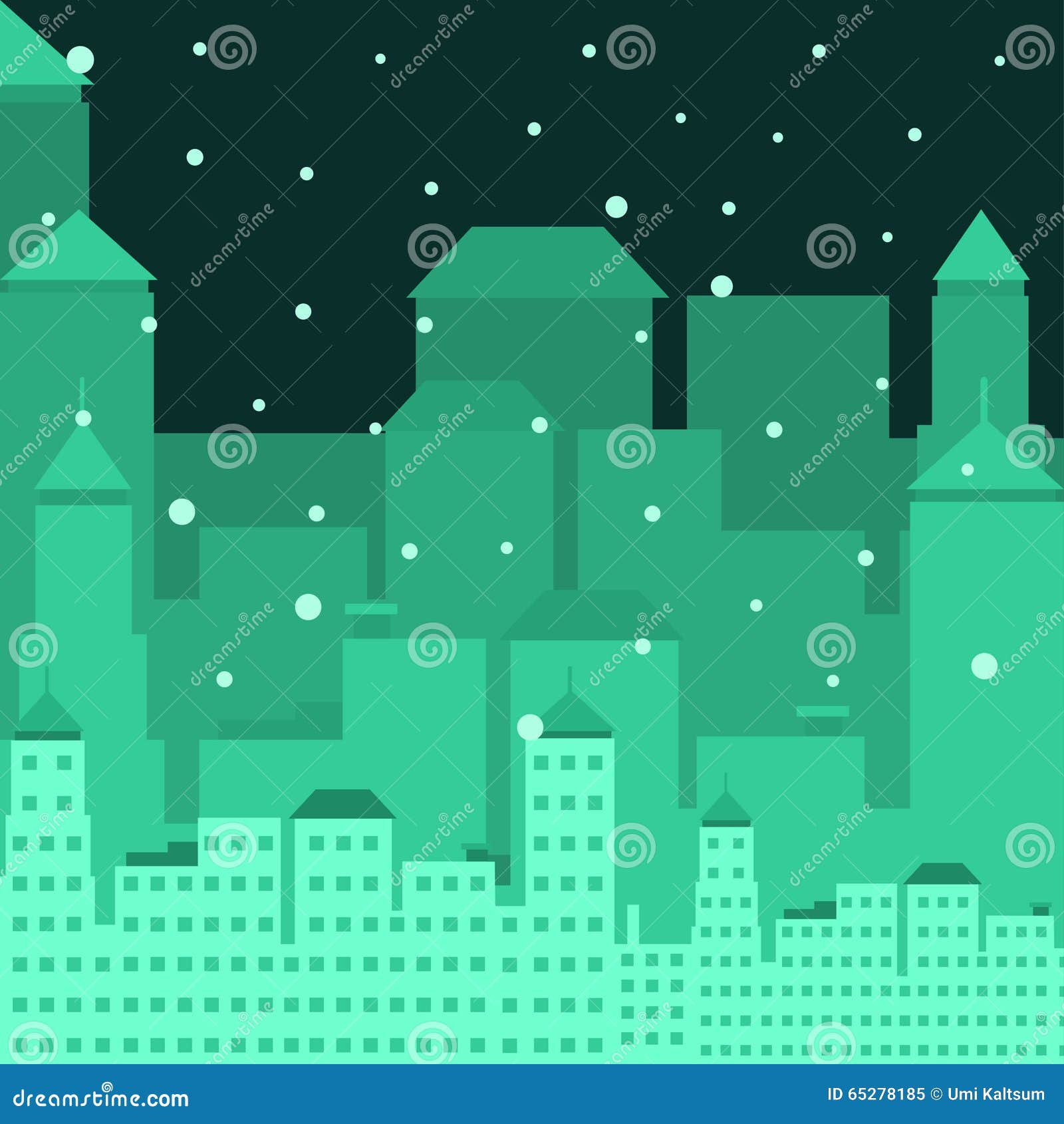 Building Illustration in Night Stock Vector - Illustration of beauty ...