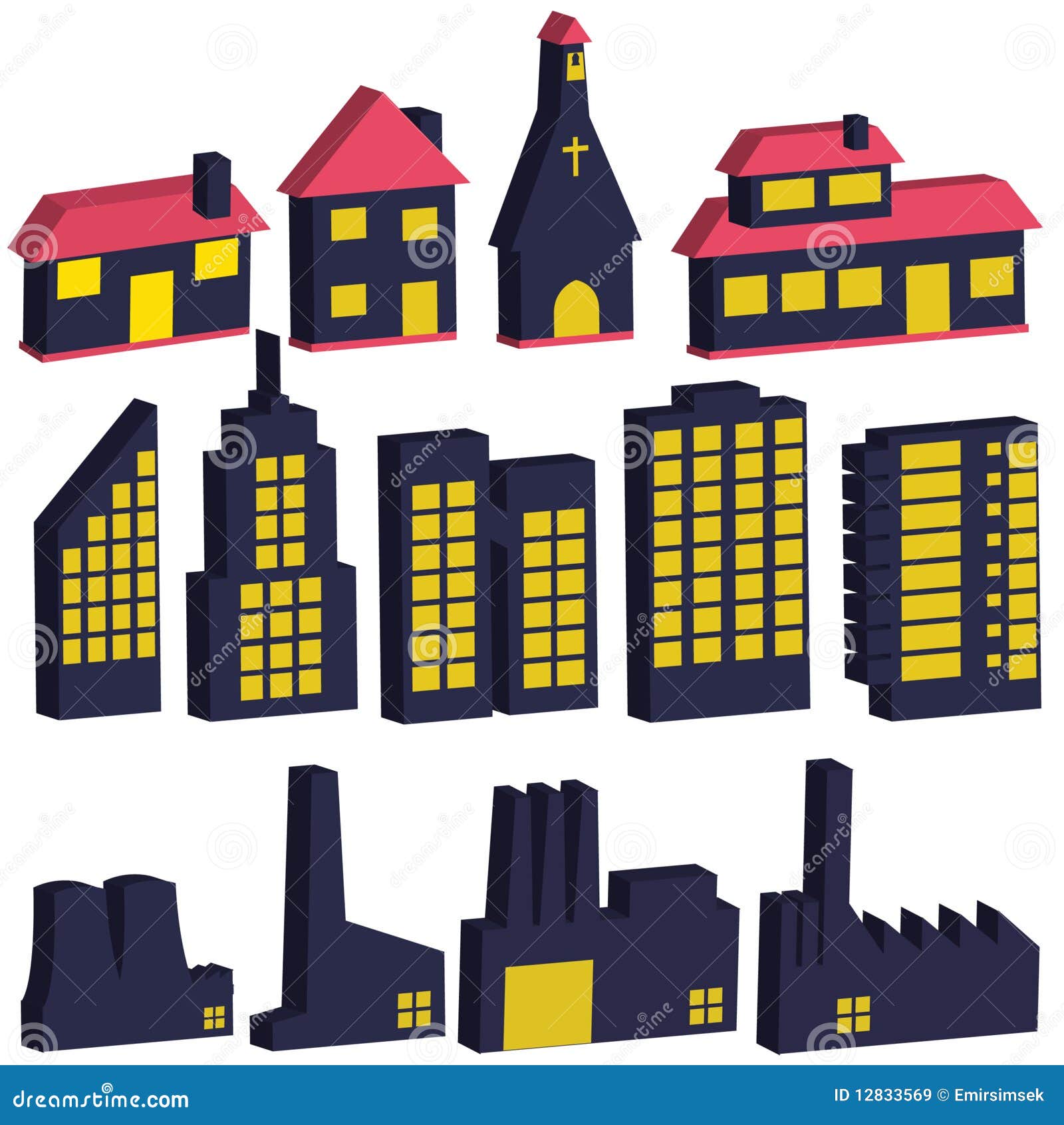 Building Illustrations stock vector. Illustration of sign - 12833569