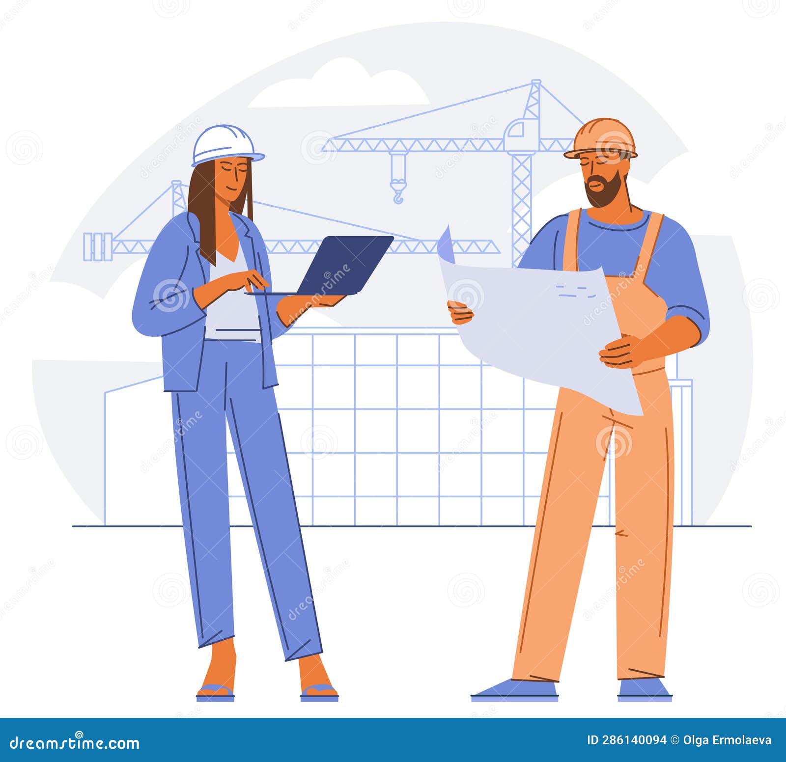 Building industry concept. stock illustration. Illustration of office - 286140094