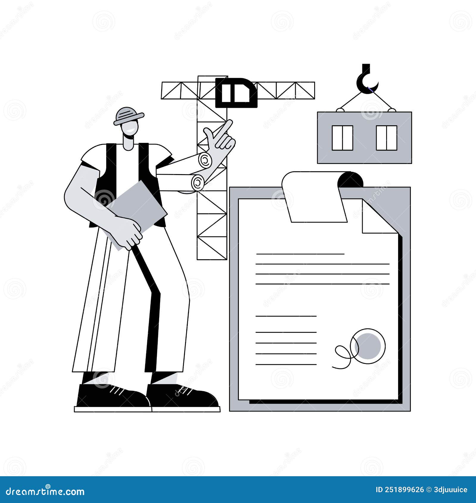 Building Industry License Abstract Concept Vector Illustration. Stock ...