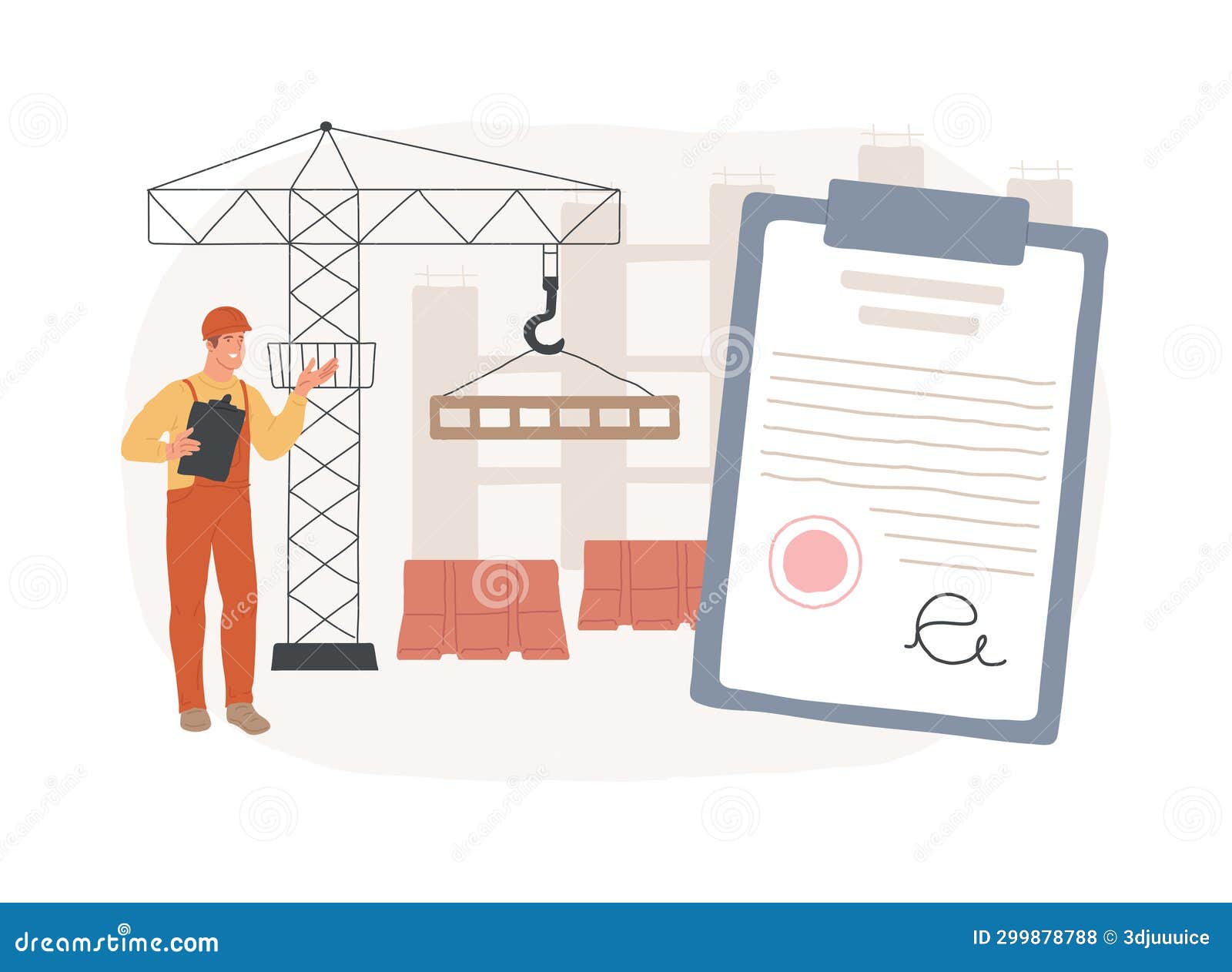 Building Industry License Isolated Concept Vector Illustration. Stock ...