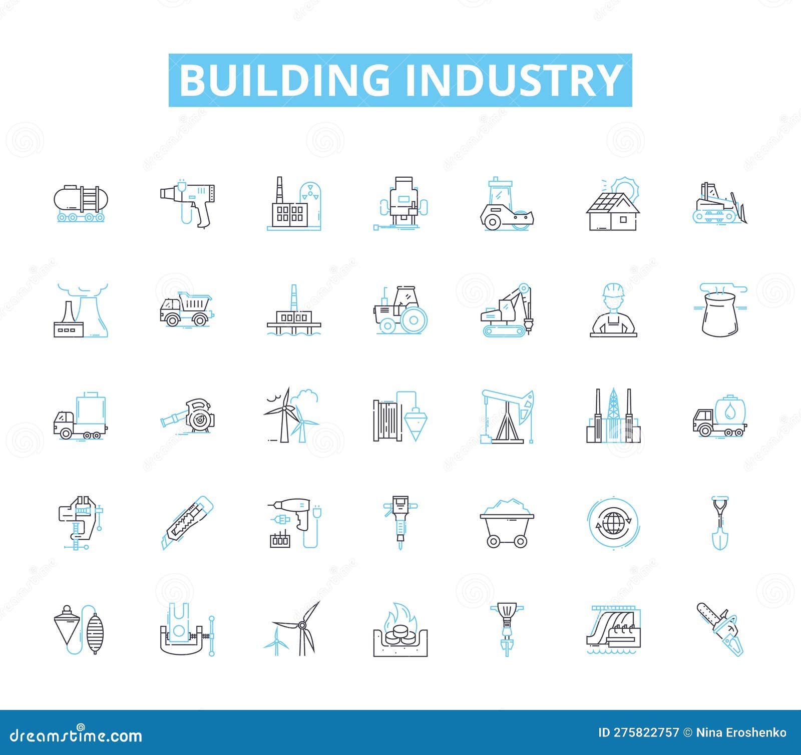 Building Industry Linear Icons Set. Architecture, Construction, Design ...