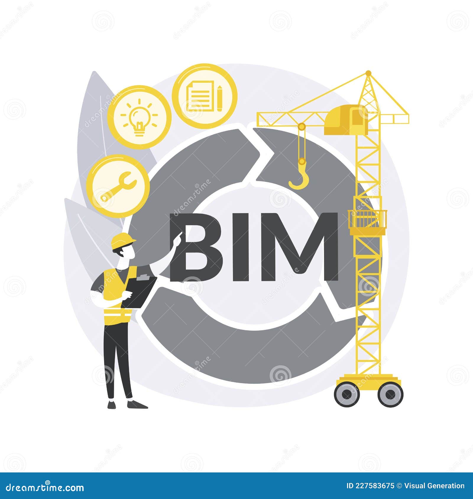 Building Information Modeling Abstract Concept Vector Illustration
