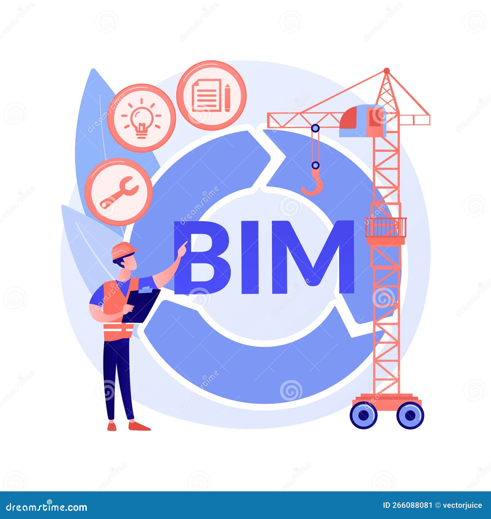 Building Information Modeling Abstract Concept Vector Illustration