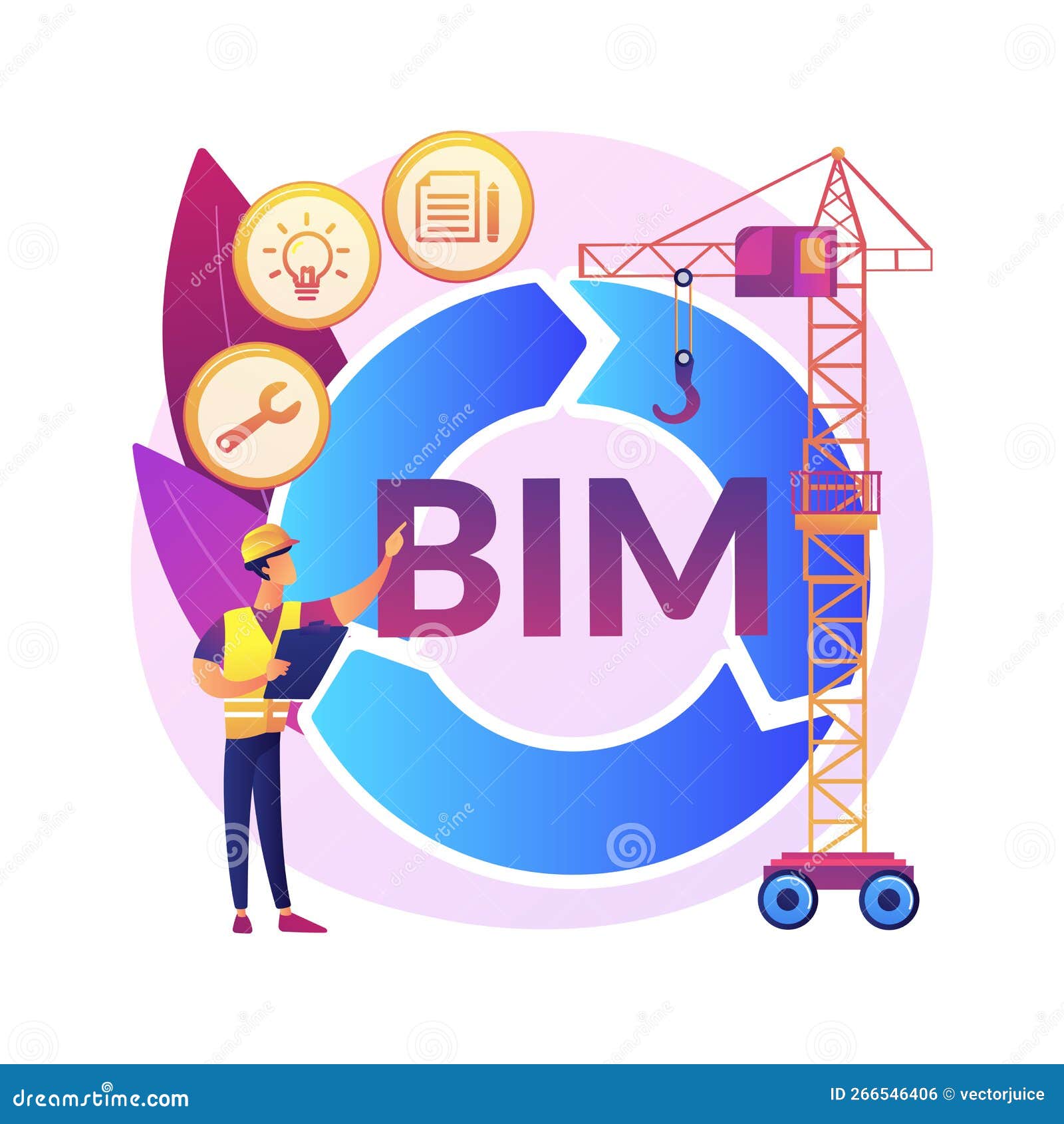 Building Information Modeling Abstract Concept Vector Illustration Stock Vector Illustration