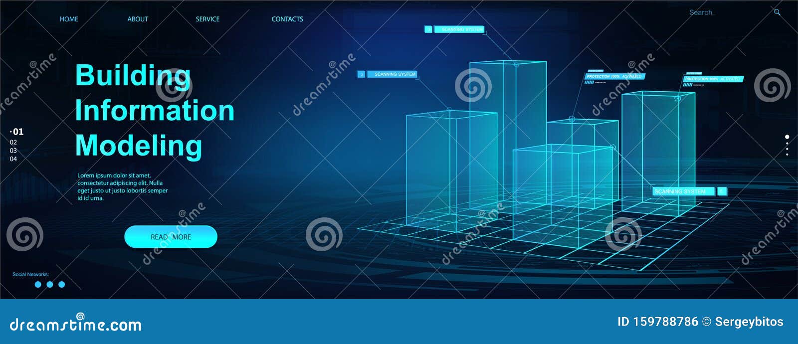 Building Information Modeling Concept Bim Stock Vector Illustration