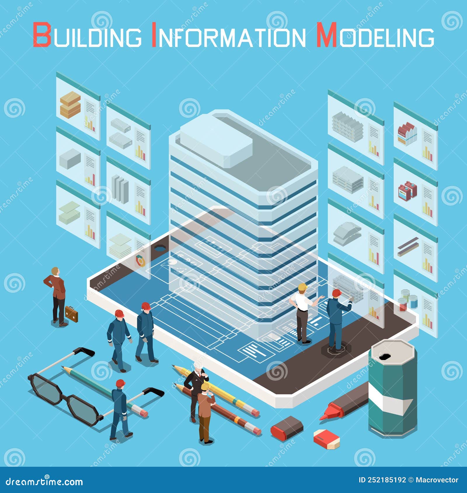 BIM - Building Information Modeling Concept Banner. Hologram 3D Model ... BIM - Building Information Modeling Concept Banner. Hologram 3D Model ...