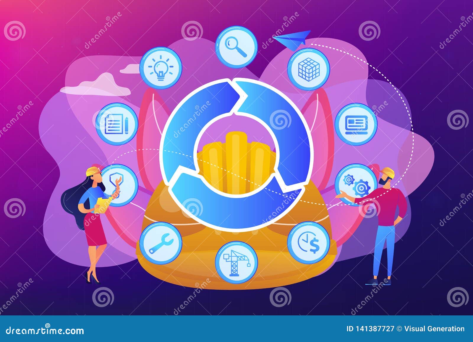 Building Information Modeling Concept Vector Illustration. Stock Vector ...