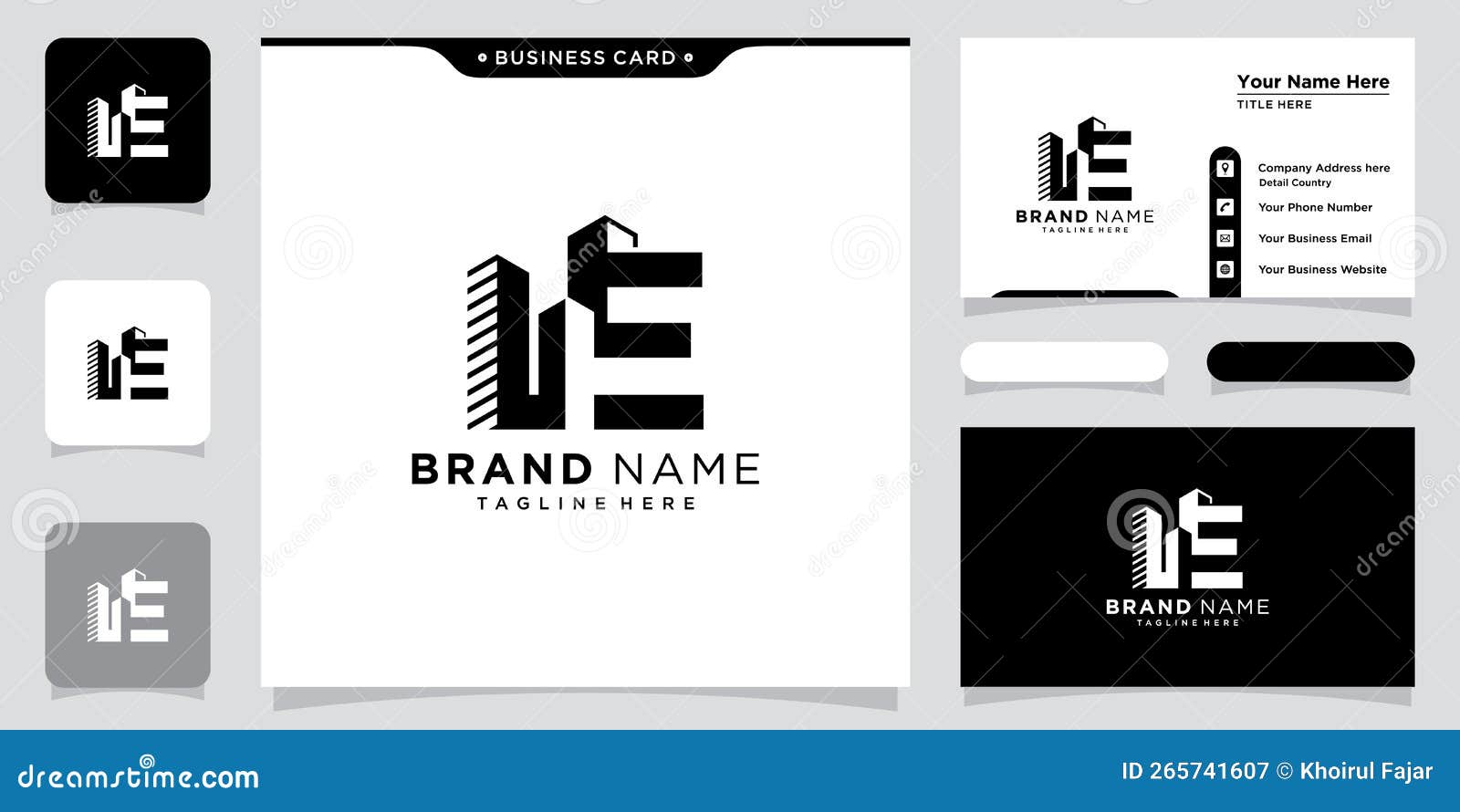 Building with Initial E Letter Monogram Logo Design Stock Vector ...