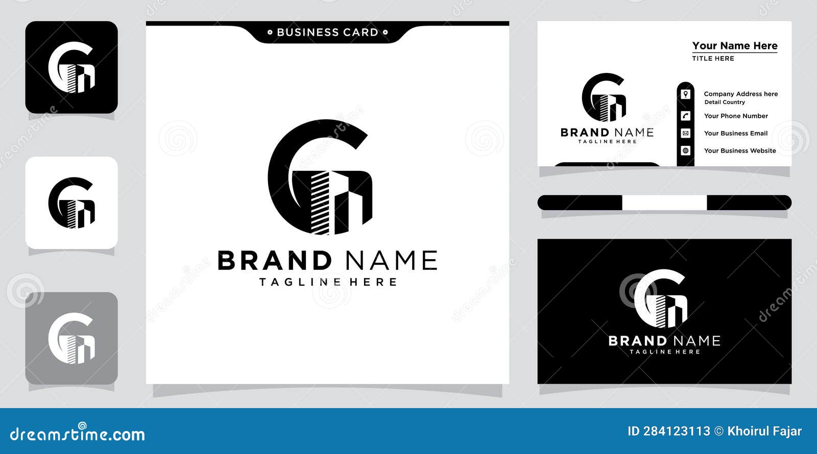 Building with Initial G Letter Monogram Logo Design Stock Vector ...