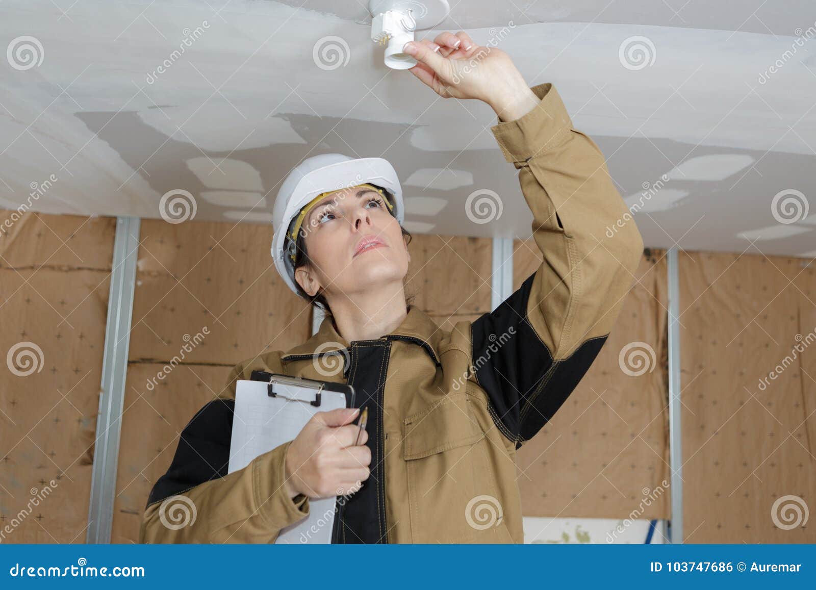 Building Inspector Inspecting Outlet Stock Photo - Image of ambient ...