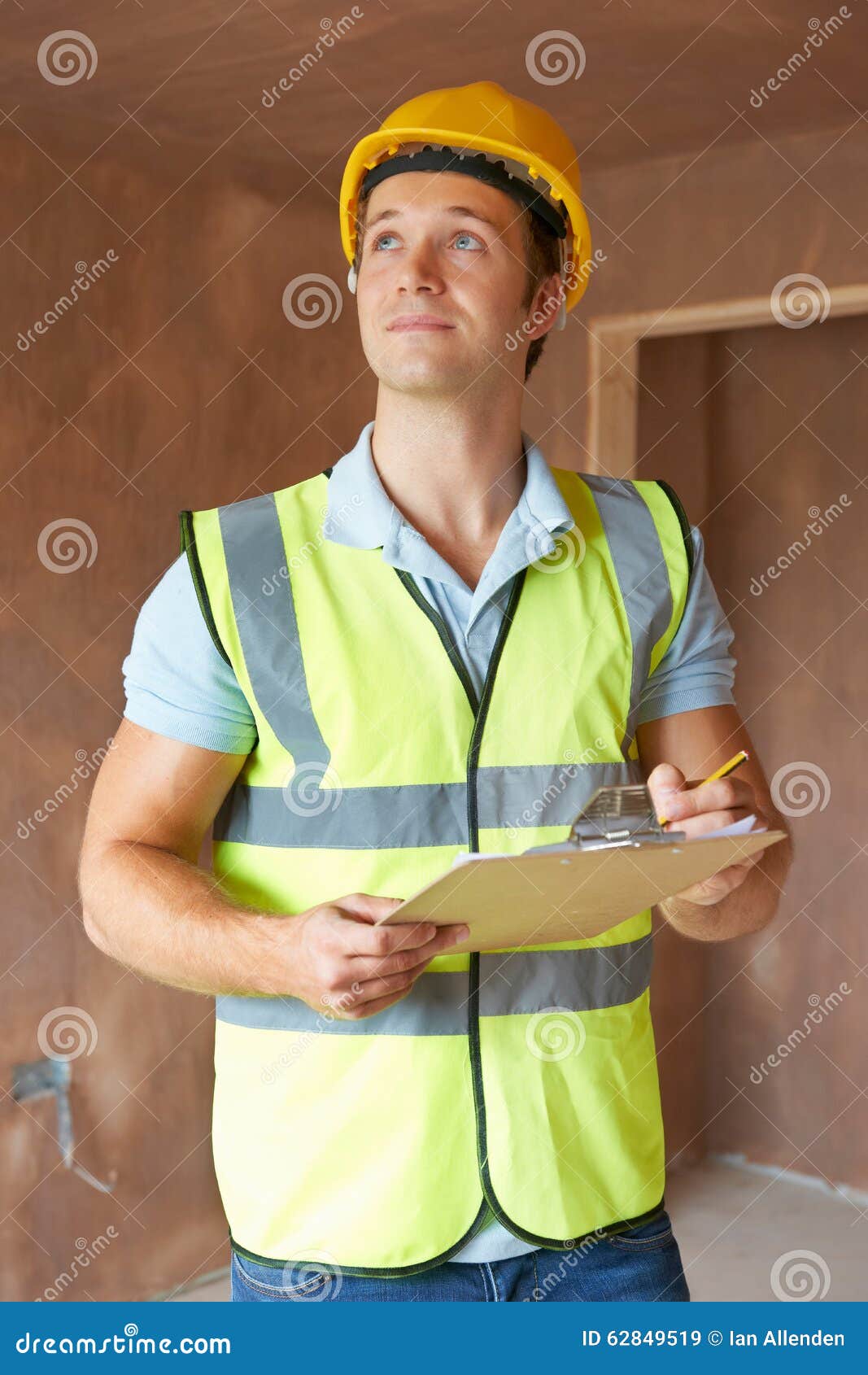 Building Inspector Looking at New Property Stock Image - Image of ...