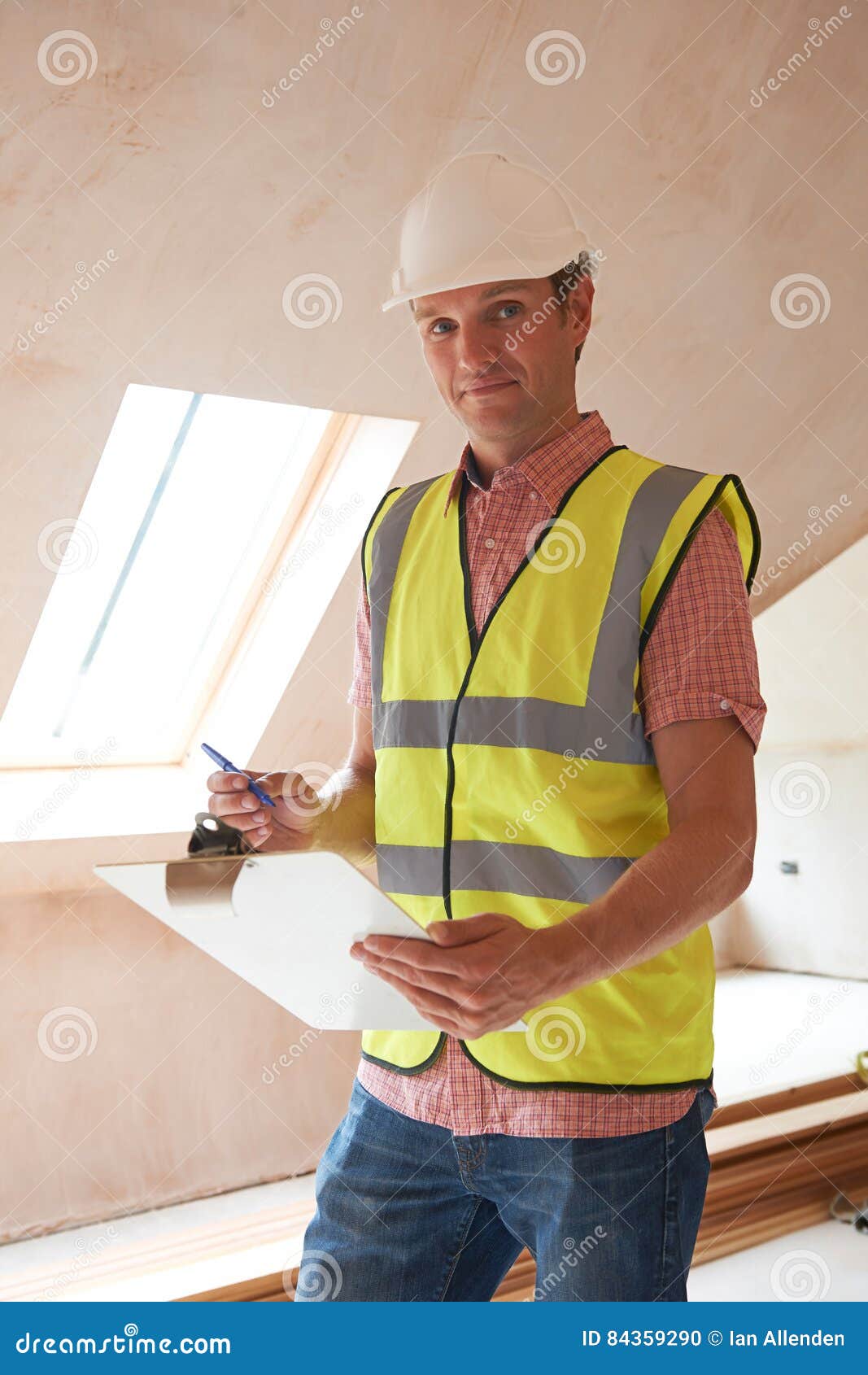 Building Inspector Looking at New Property Stock Photo - Image of ...