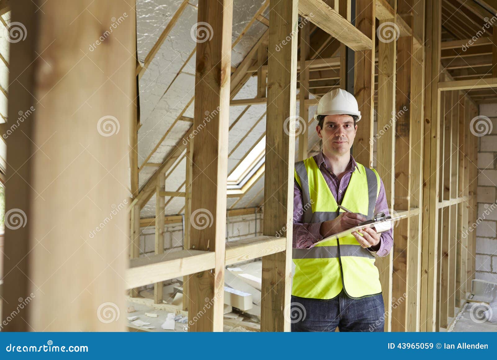 Building Inspector Looking at New Property Stock Image - Image of ...