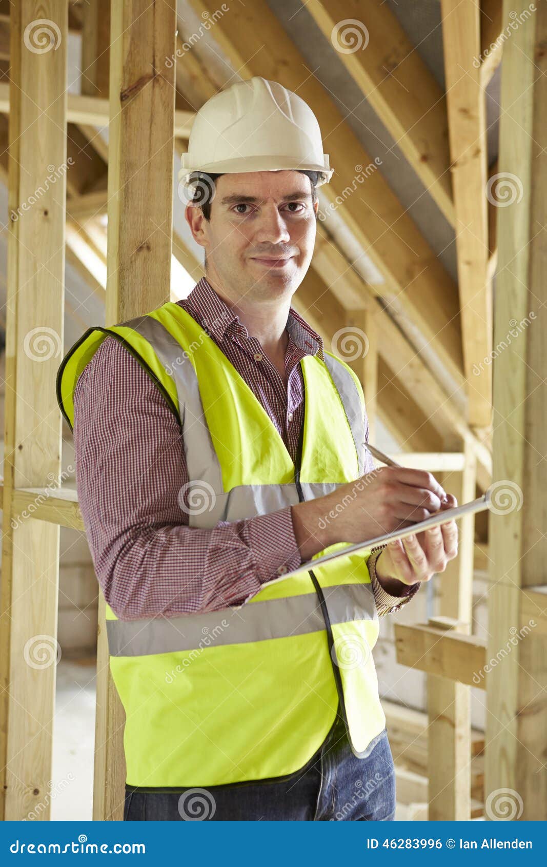 Building Inspector Looking at New Property Stock Photo - Image of copy ...