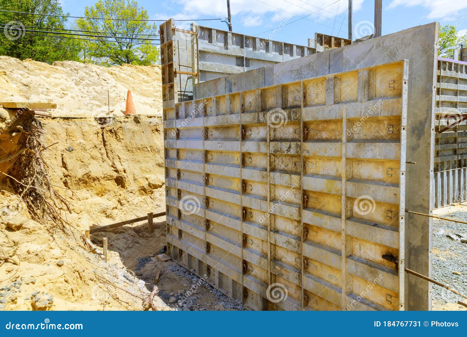 Installation of Formwork Under the Foundation of a New House Stock ...