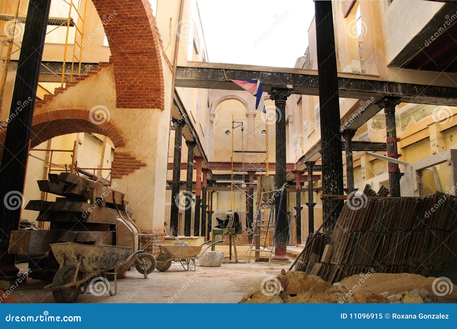 Building Interior in Old Havana, Cuba Stock Image - Image of fixing ...