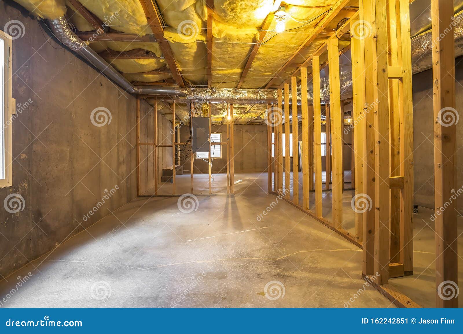 Building Interior Under Construction with an Electrical Circuit Breaker ...