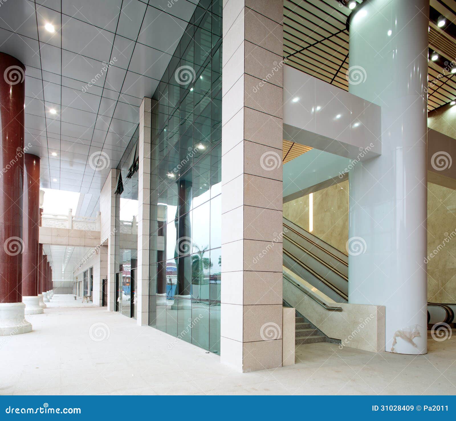 Building Internal Details of the Hall Stock Image - Image of elevators ...