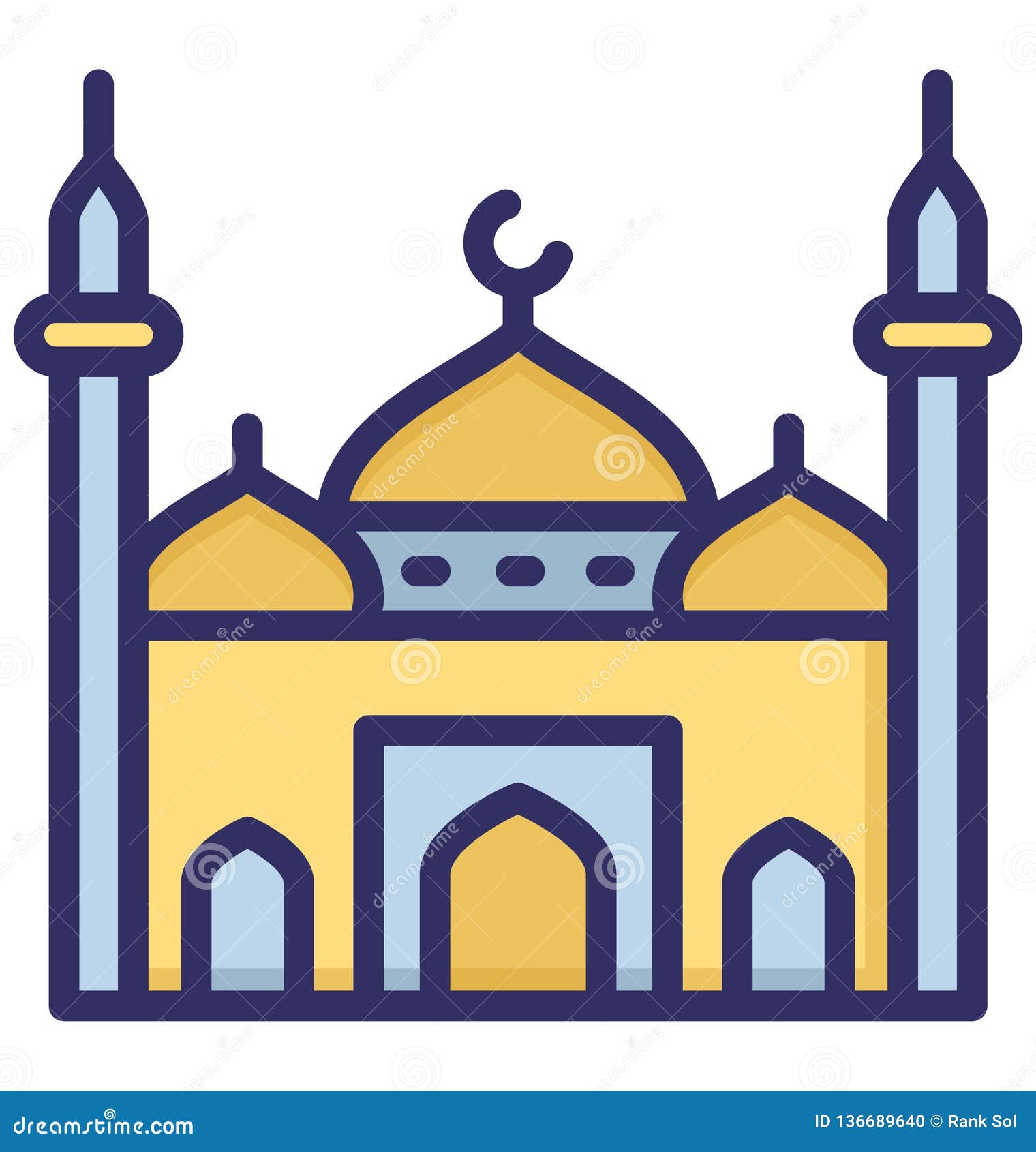 Basic Building, Islamic Building Isolated Vector Icon Which Can Be ...