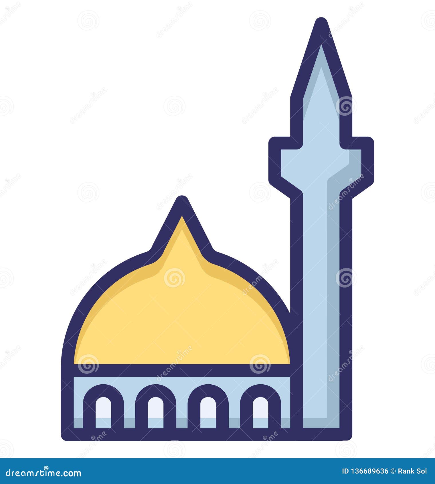 Building, Islamic Building Isolated Vector Icon Which Can Be Easily ...