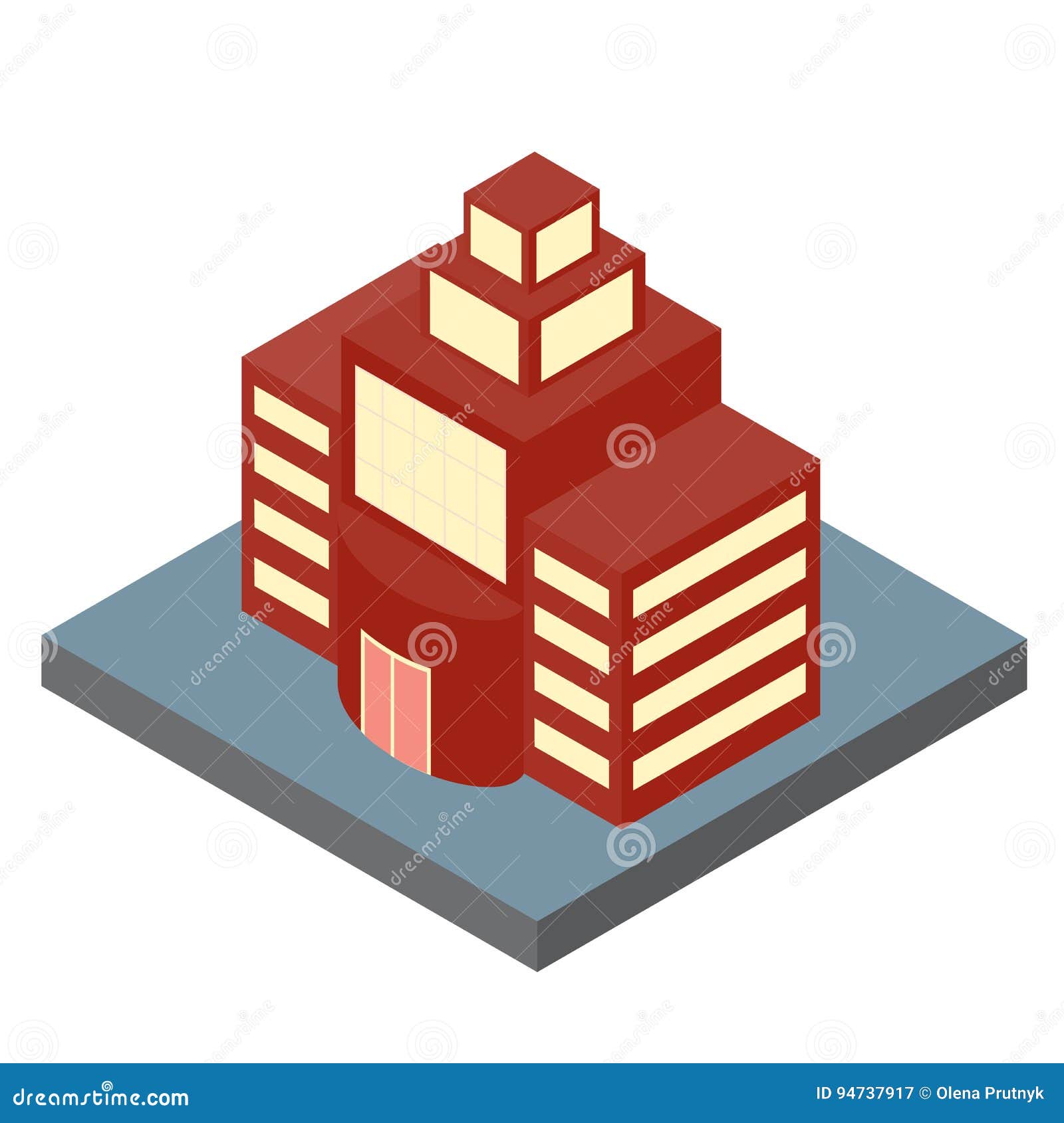 The Building in an Isometric Projection. Stock Vector - Illustration of ...