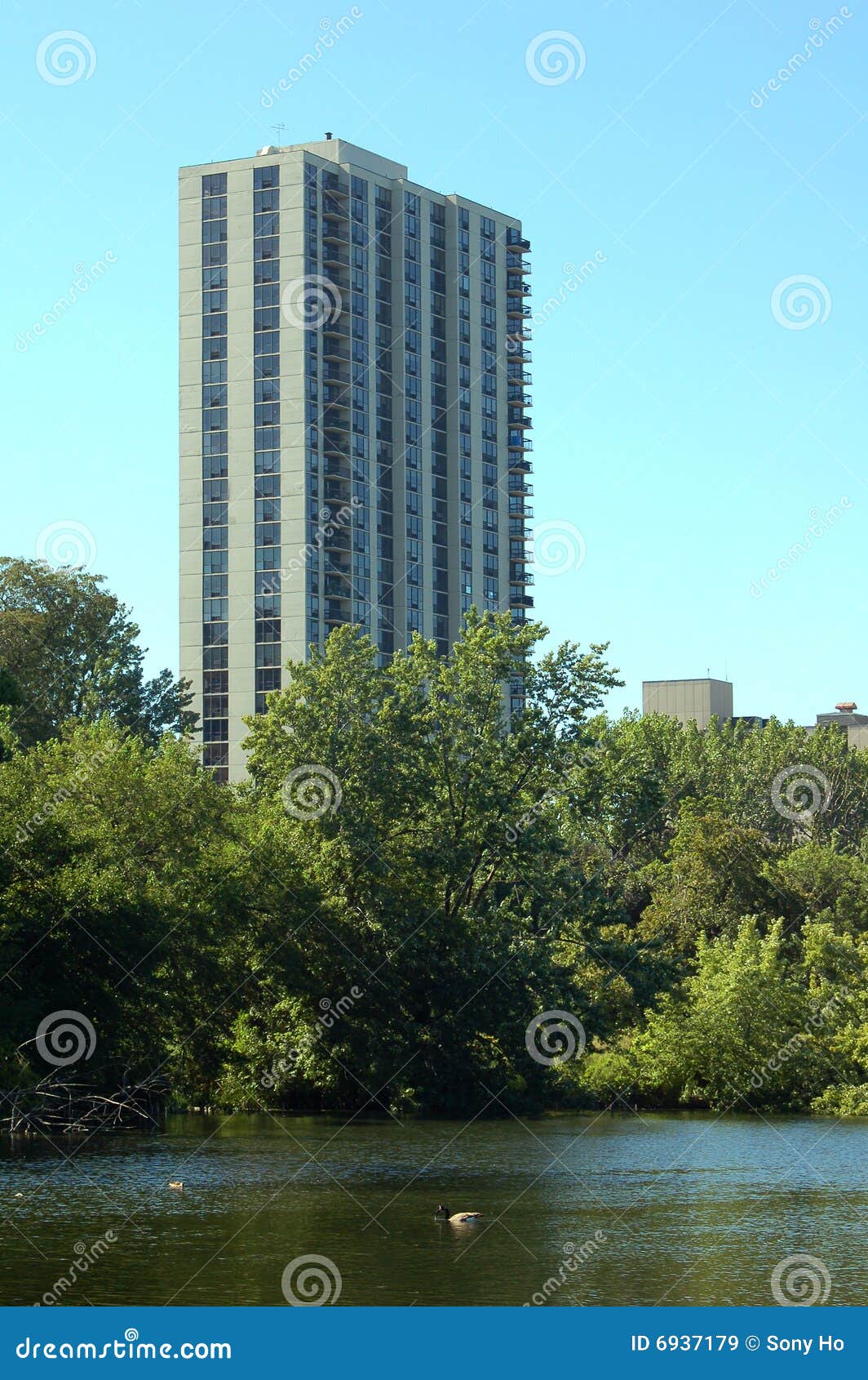 Building and lake stock image. Image of travel, clear - 6937179