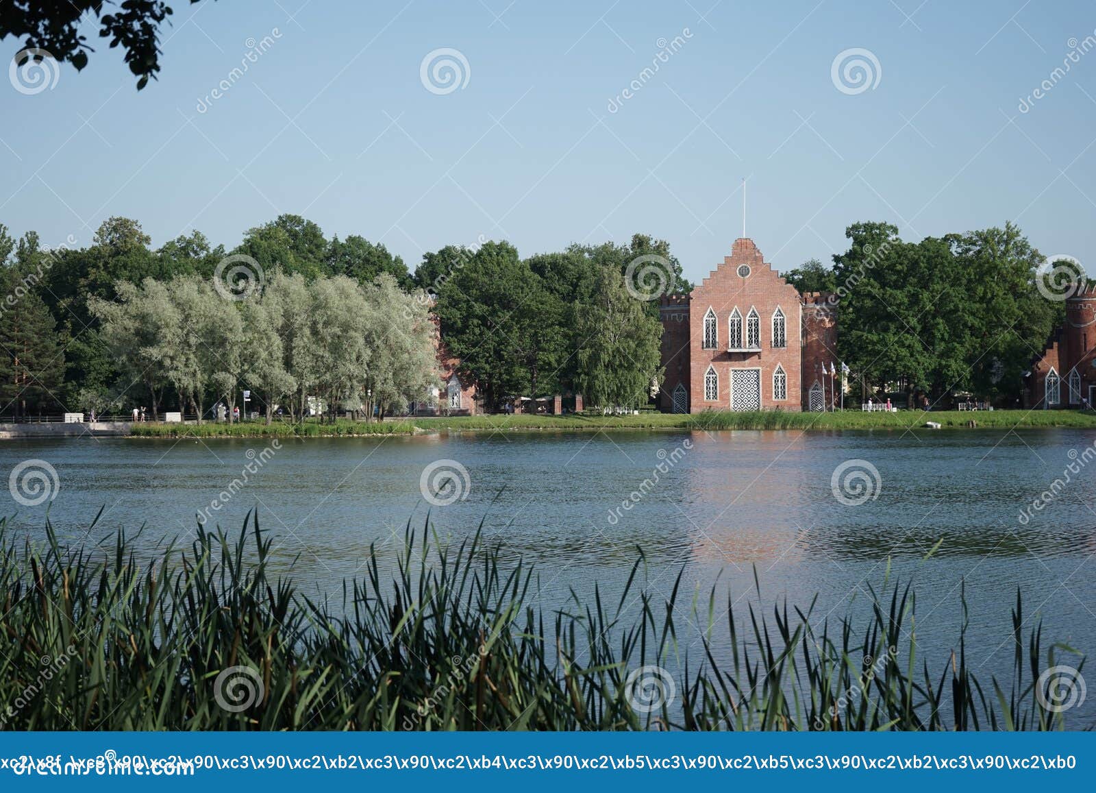 Building on the lake shore stock photo. Image of reflection - 252191446