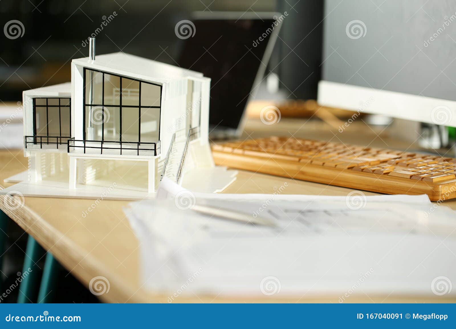Building layout on desk stock image. Image of creature - 167040091