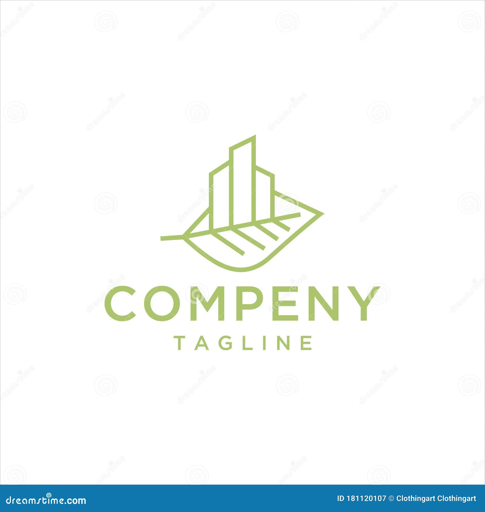 Building Leaf Vector Logo Graphic Modern Art Stock Vector ...