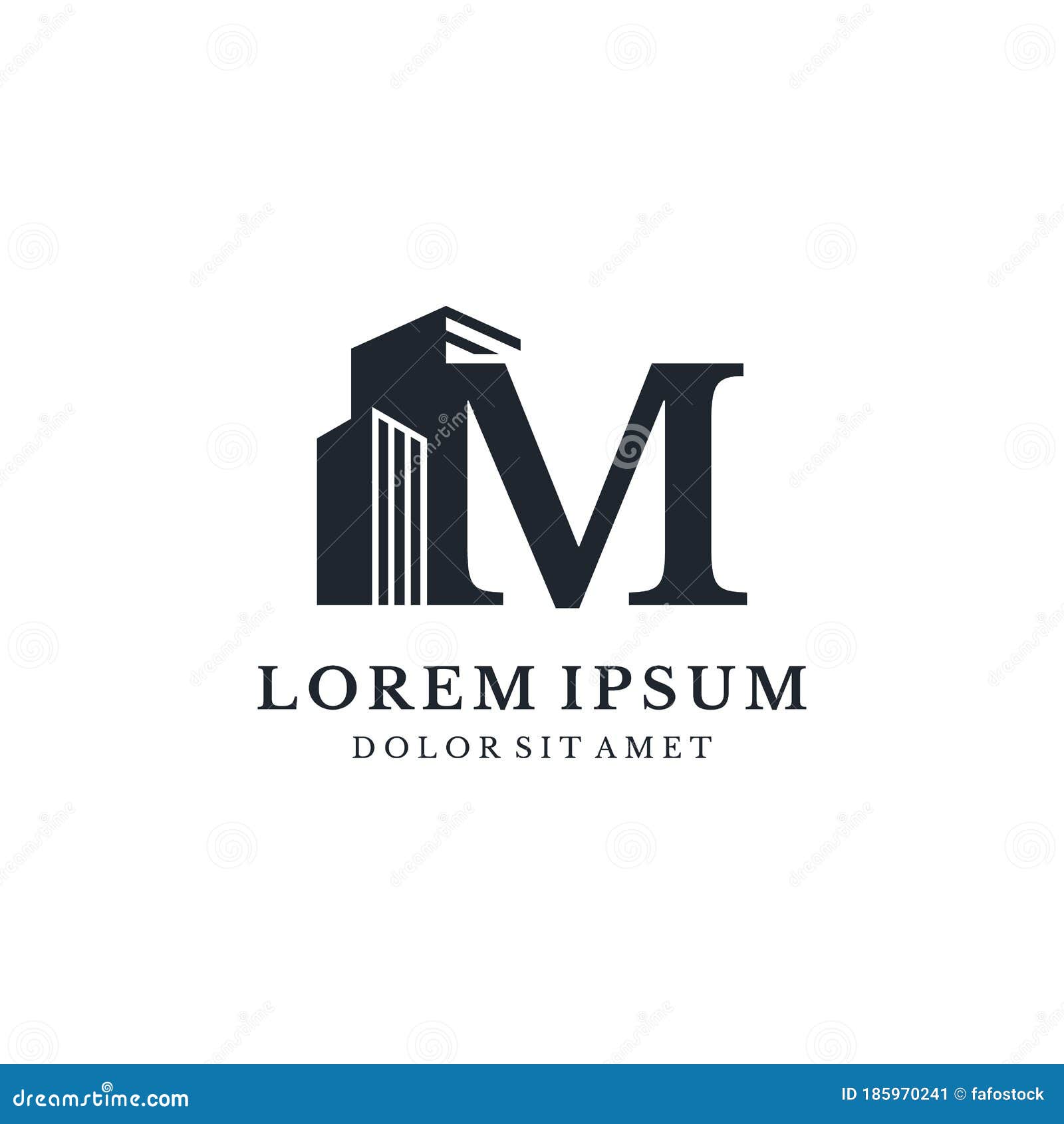 Building with Letter M Logo Design Stock Vector - Illustration of ...