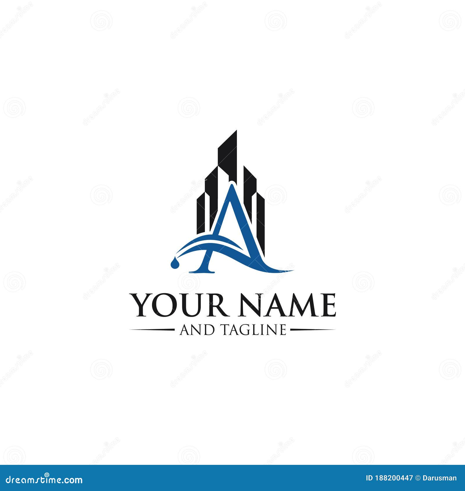 Building with Letter a Monogram Logo Design Stock Vector - Illustration ...